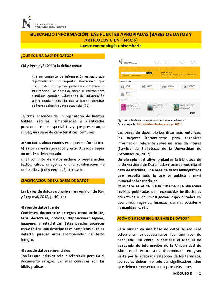 Buscar información confiable en bases de datos y artículos científicos ...