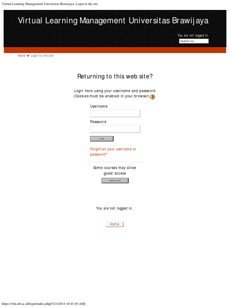 Virtual Learning Management Universitas Brawijaya: Returning To This Web Site? | PDF