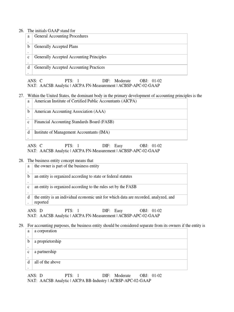 Chapter 1 - Multiple Choice Part 33 | PDF | Financial Accounting ...