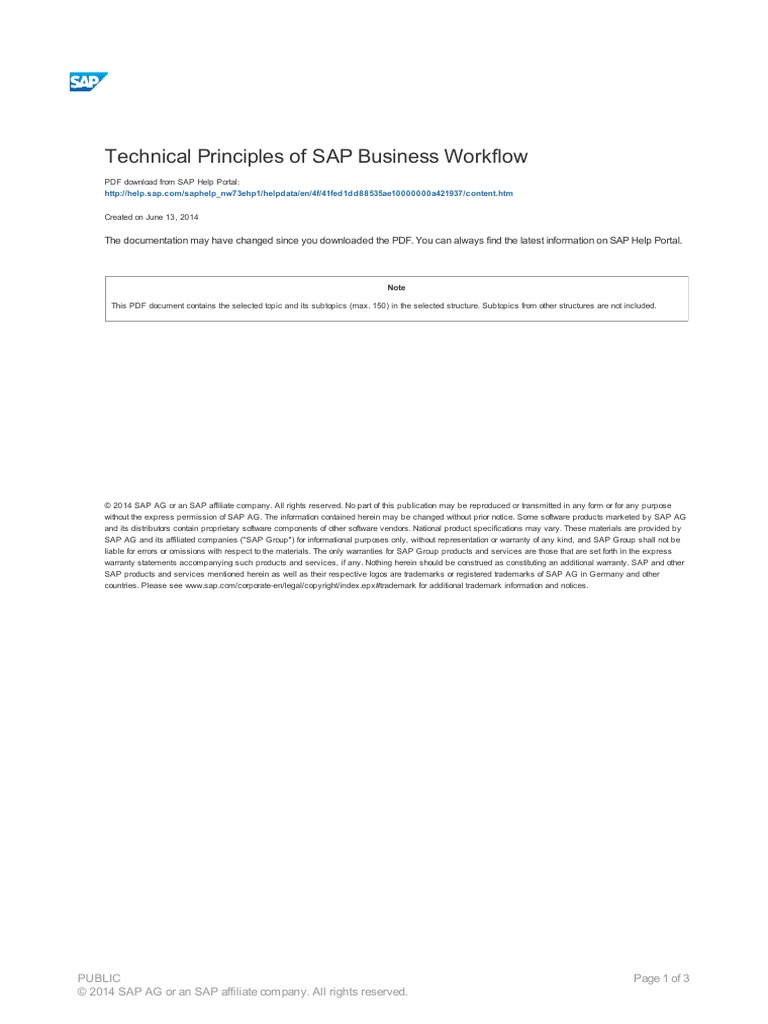 Technical Principles Of Sap Business Workflow Pdf Workflow Object Computer Science 8358