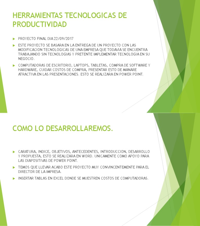 Herramientas Tecnologicas de Productividad | PDF | Microsoft PowerPoint | Áreas de informática