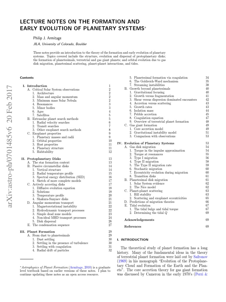 Astrophysics of Planet Formation Lecture Notes | PDF | Planets | Solar ...