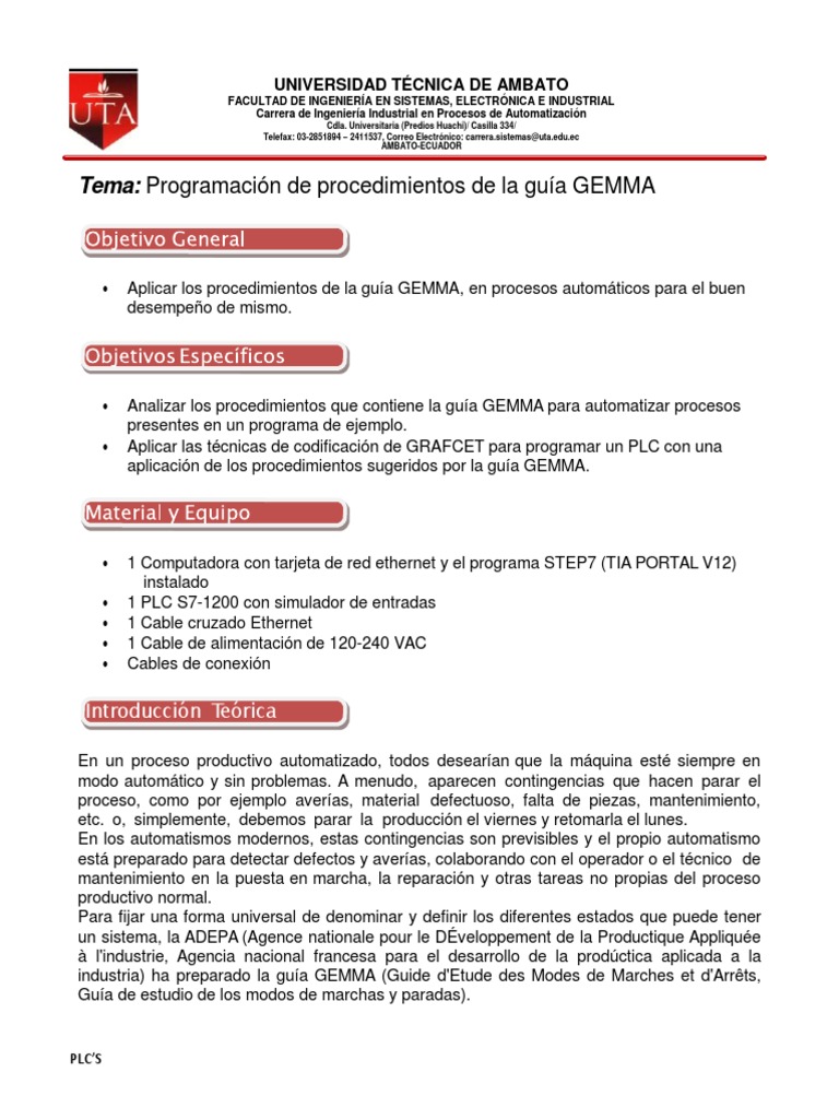 Guía Gemma | PDF | Automatización | Ingeniería