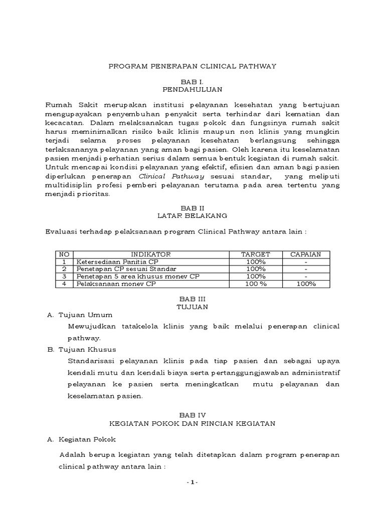 Program Pererapan Clinical Pathway | PDF | Teknologi & Rekayasa