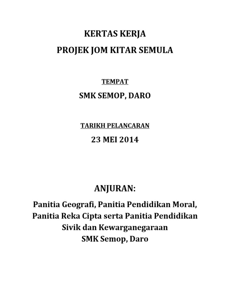PROPOSAL Program Kitar Semula | PDF