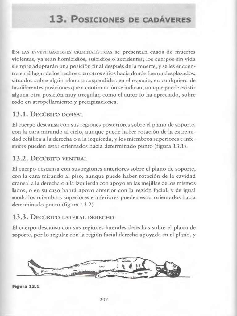 Posiciones de cadáveres en criminalística | PDF