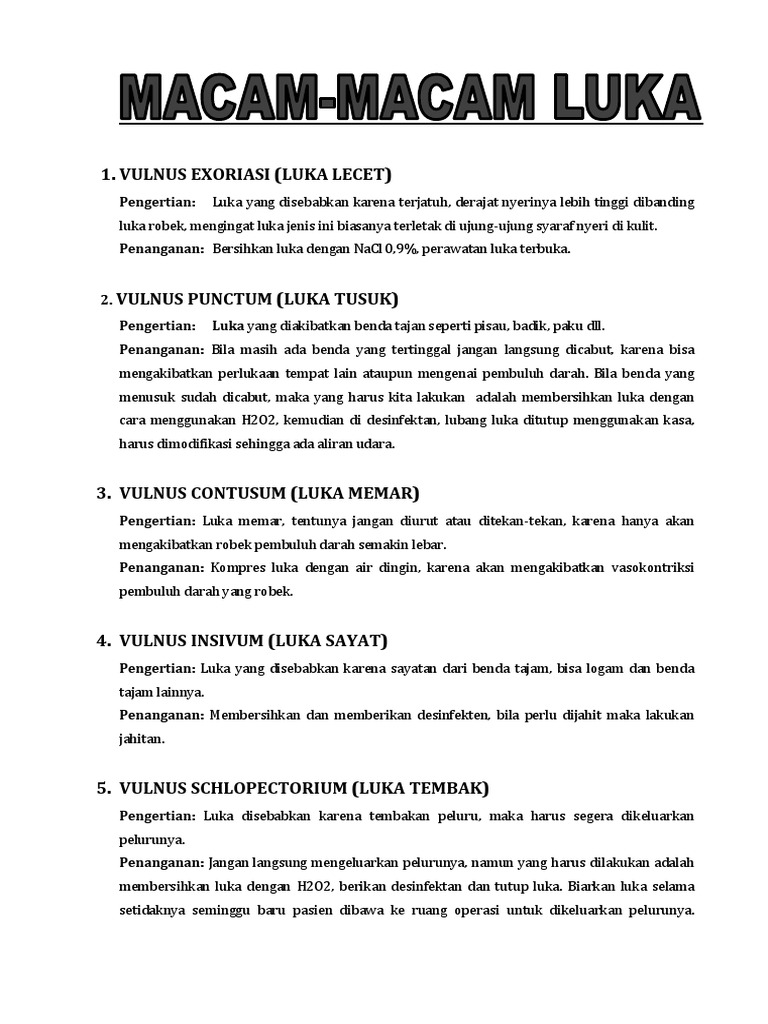 Macam Macam Luka | PDF | Sains & Matematika