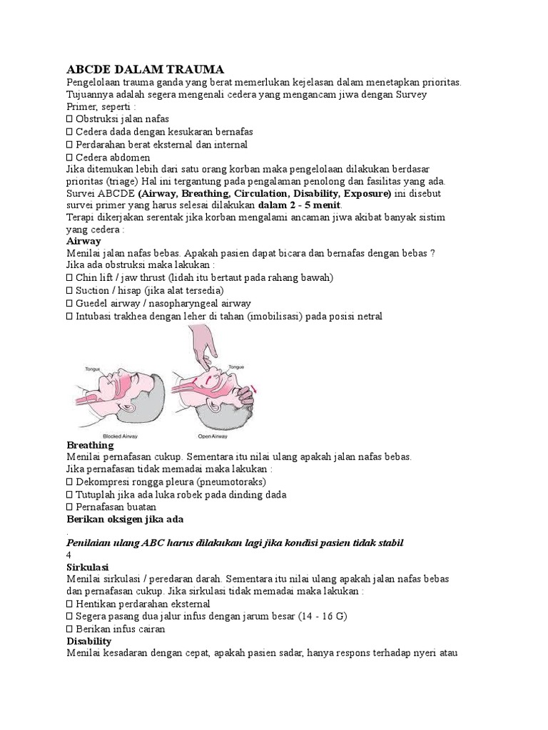 Pengelolaan Trauma dengan Metode ABCDE | PDF