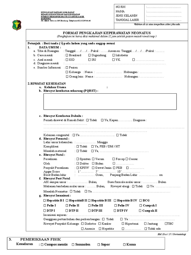 Pengkajian Keperawatan Neonatus Ruang Perinatologi 97 | PDF