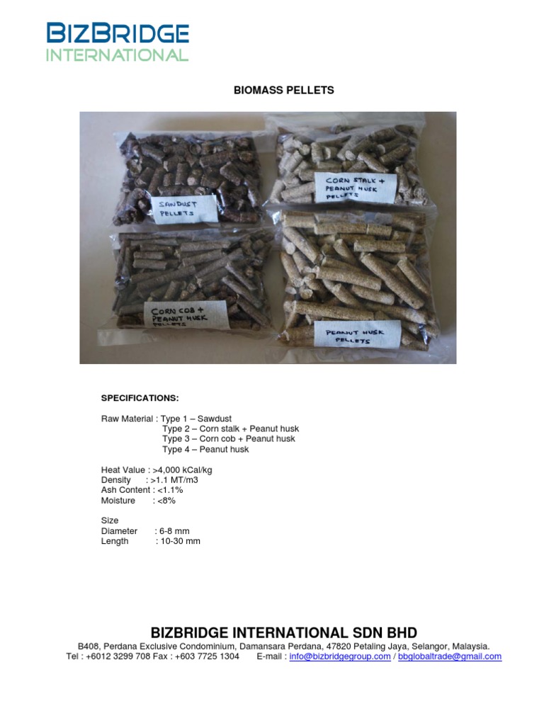 Biomass Pellets Specifications Overview | PDF