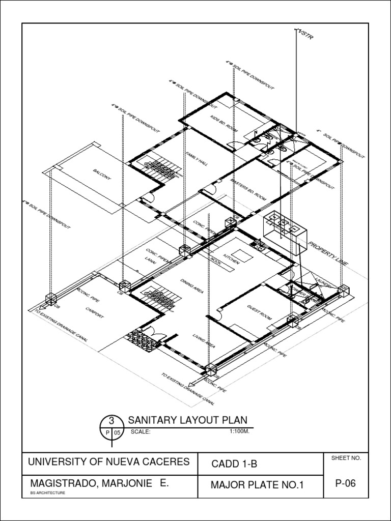 Sanitary Layout Plan 3: Scale: 1:100M. 05 P | PDF