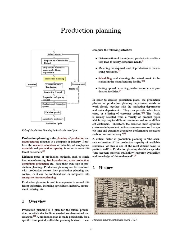 Production Planning | PDF | Production And Manufacturing | Intellectual ...