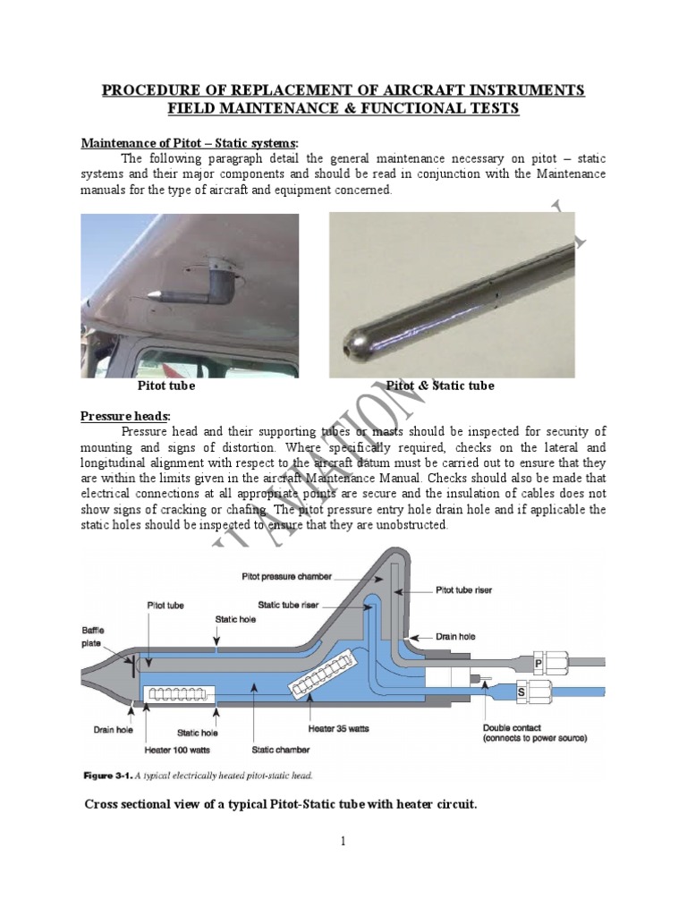 Aircraft Pitot-Static System Maintenance | PDF | Compass | Gyroscope