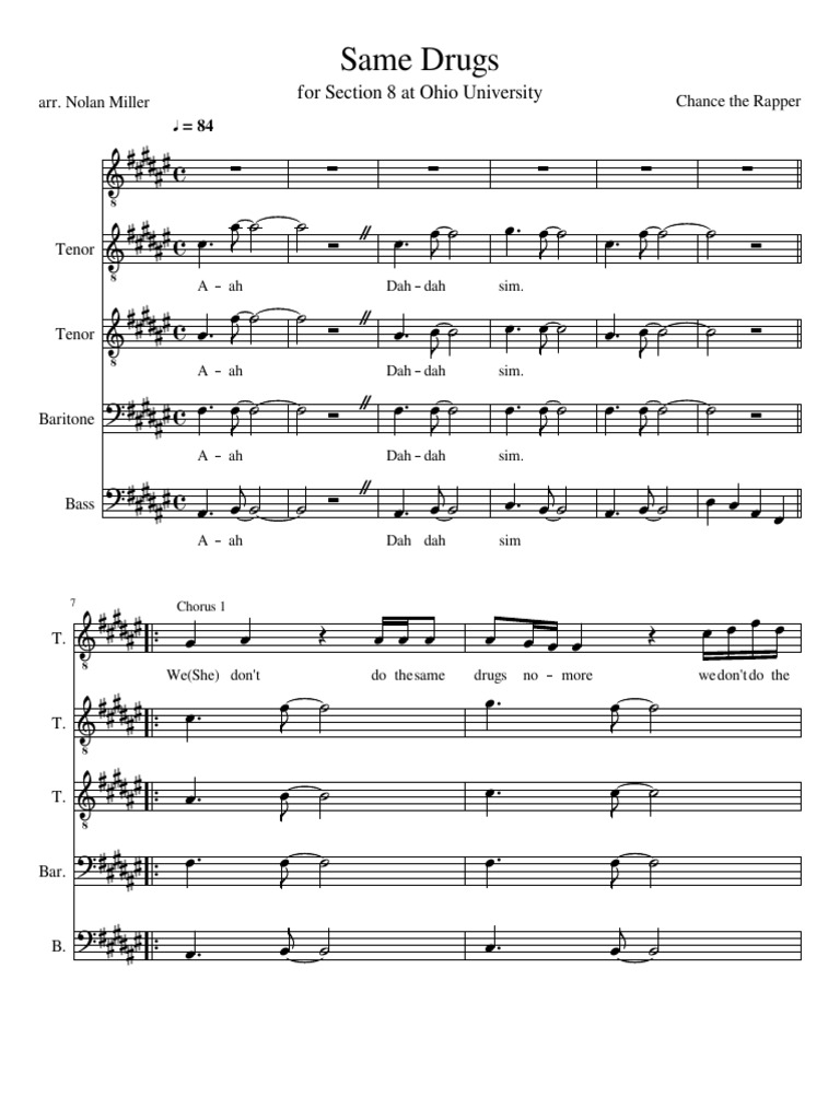 Chance The Rapper - Same Drugs | PDF | Human Throat | Choral Music