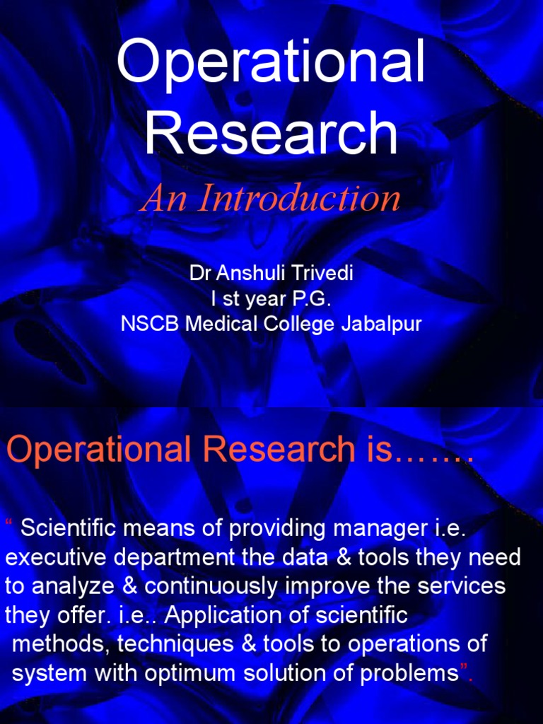 Operational Research | PDF | Mathematical Optimization | Applied ...