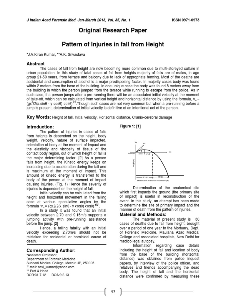 Pattern of Injuries in Fall From Height PDF | PDF | Skull | Autopsy
