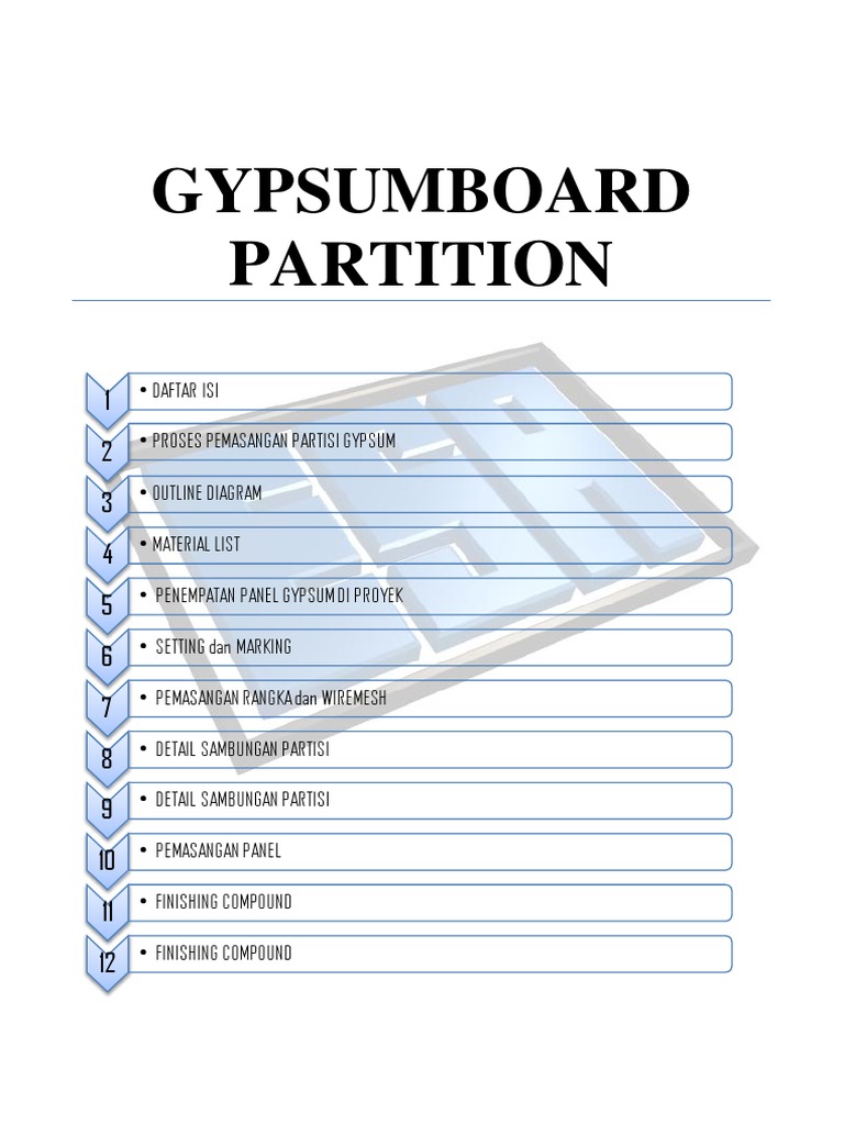Panduan Pemasangan Partisi Gypsum | PDF