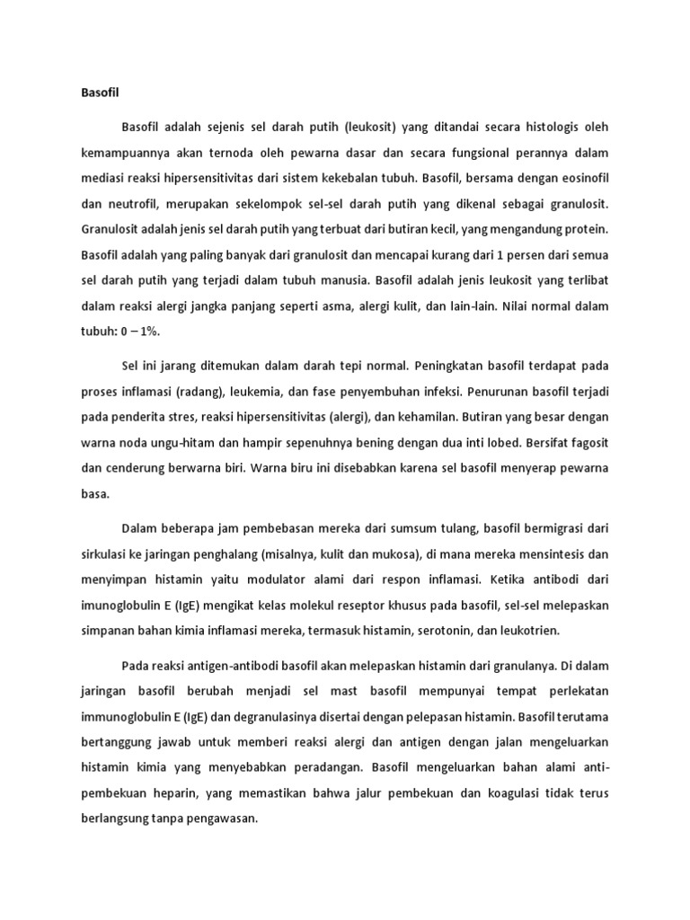 Basofil, Eosinofil, Dan Limfosit | PDF