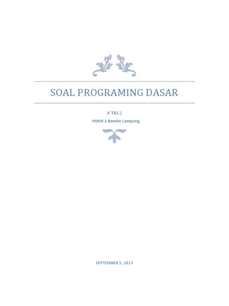 Soal Pemrograman Dasar | PDF