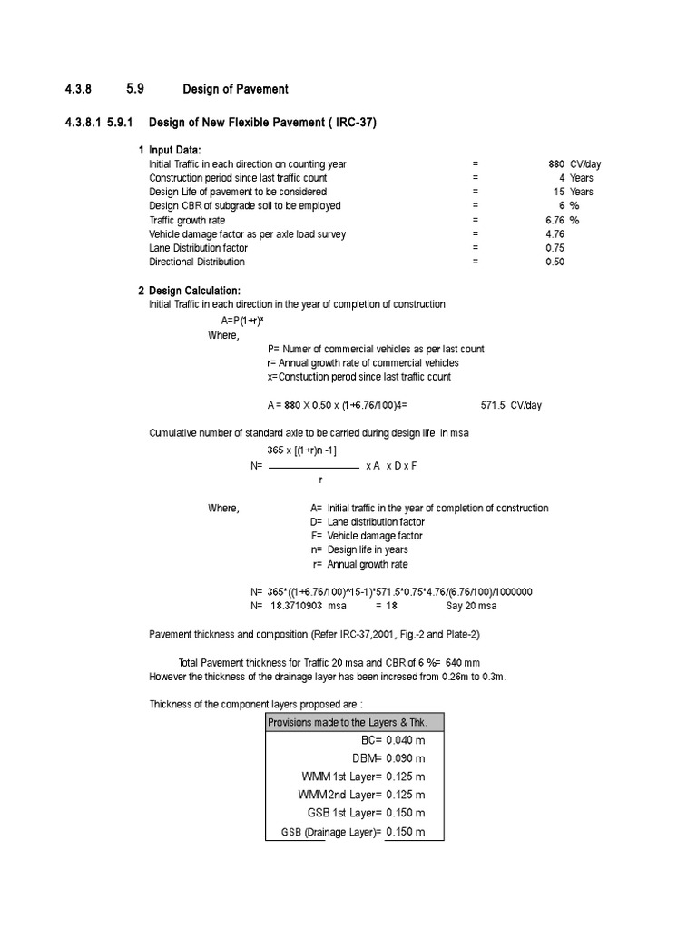 Pavement Design Excel Sheet | PDF | Road Surface | Strength Of Materials
