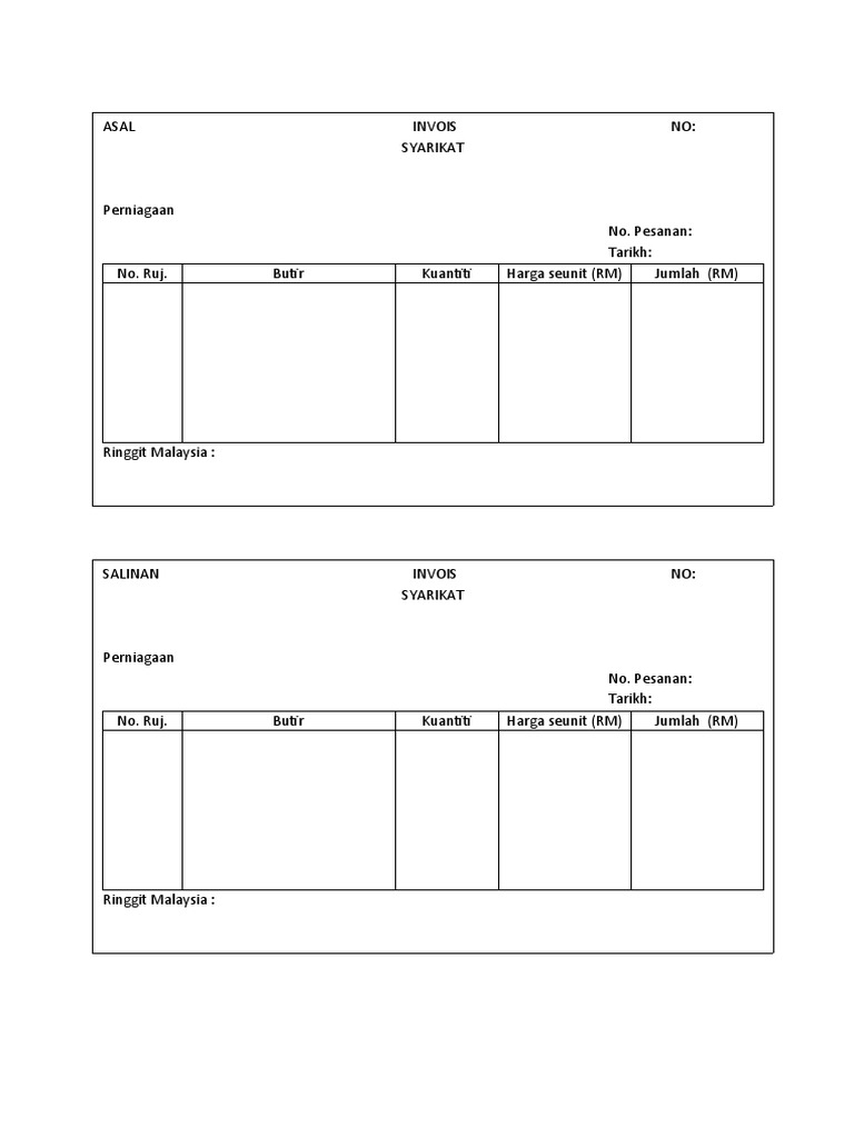 Invois Asal N Salinan | PDF