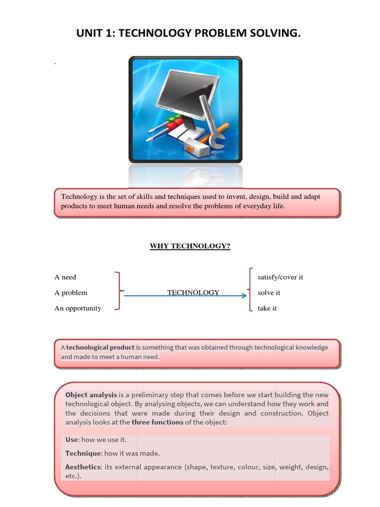 Unit 1: Technology Problem Solving Unit 1: Technology Problem Solving ...