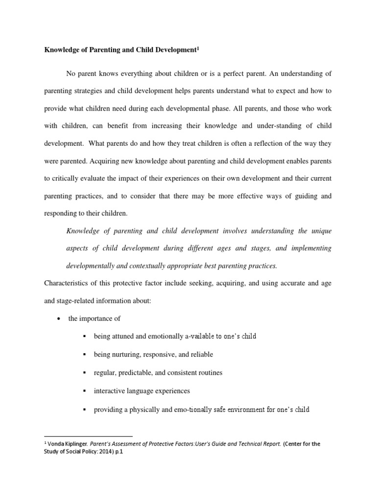 Knowledge of Parenting and Child Development | Download Free PDF ...