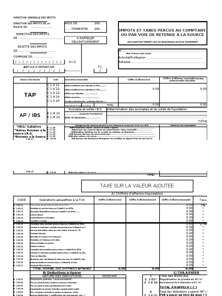 Formulaire G50 : Déclaration d'Impôts | PDF | Taxe sur la valeur ...