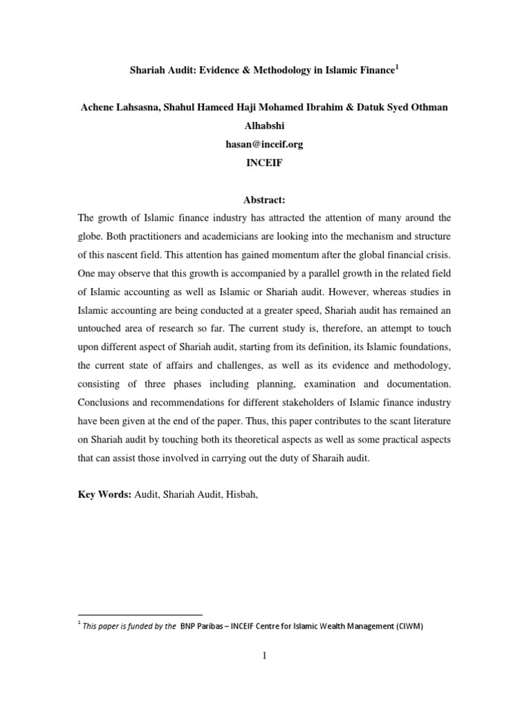 Shariah Audit Methodology Overview | PDF | Islamic Banking And Finance ...
