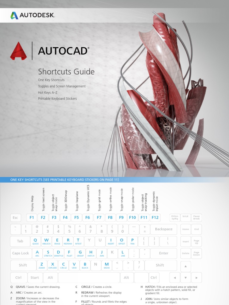 AutoCAD Shortcuts 11x8.5 MECH-REV PDF | PDF