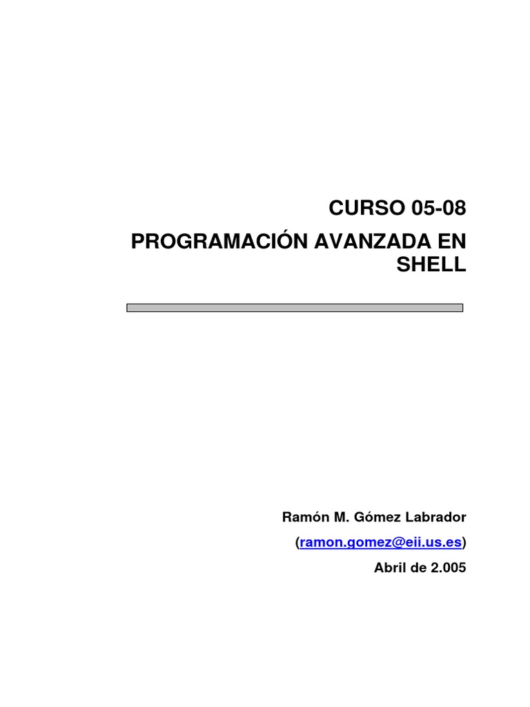 Programacion BASH PDF | PDF | Interfaz de línea de comando | Archivo de computadora