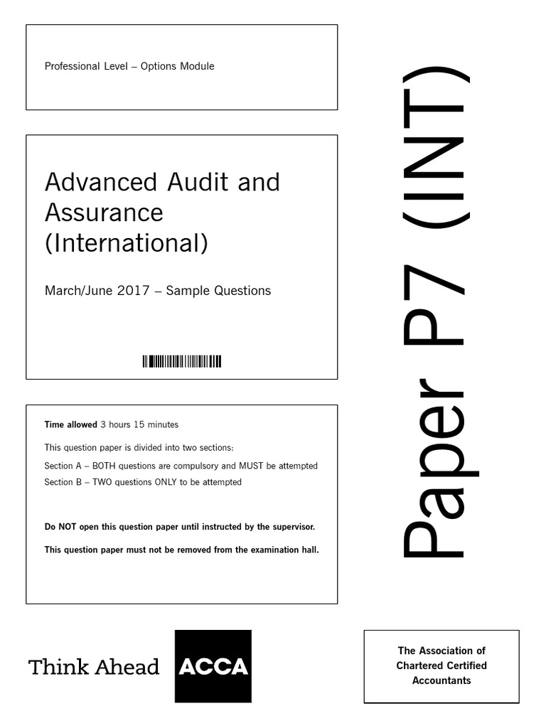 Audit Acca | PDF | Audit | Auditor's Report