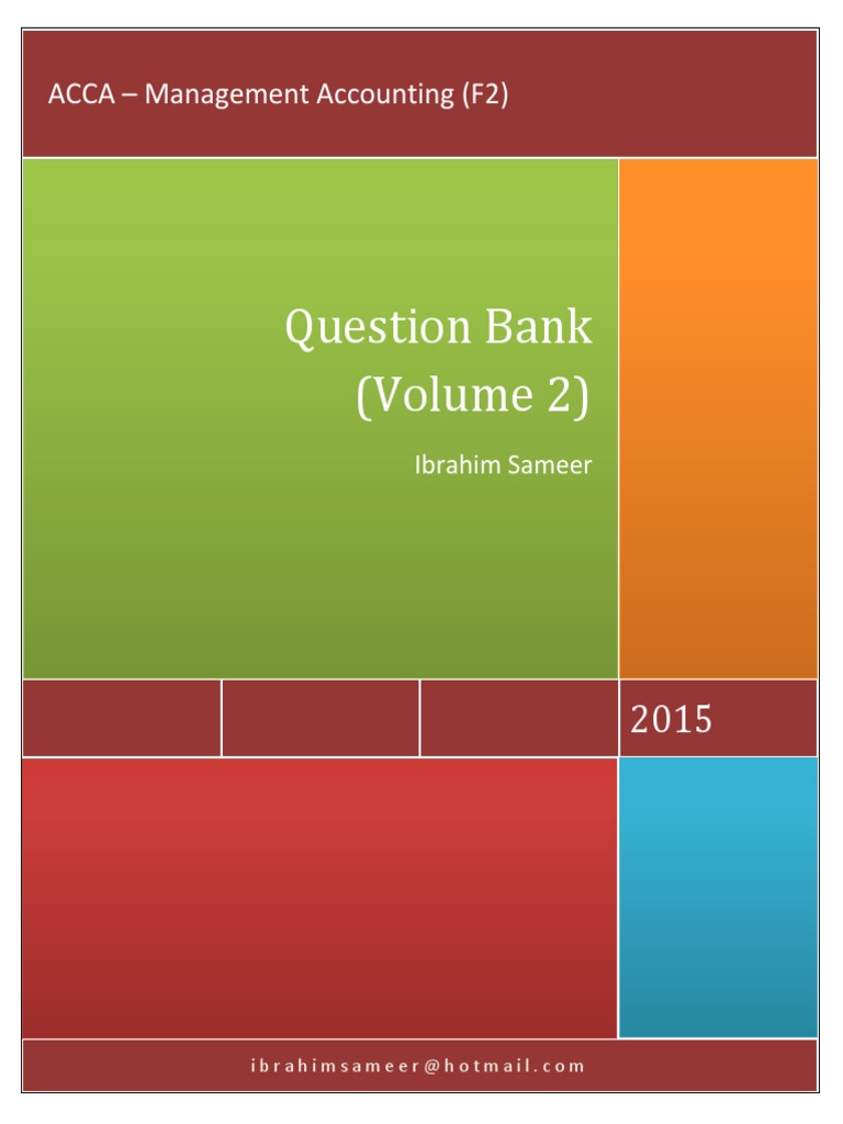 ACCA F2 Management Accounting Questions | PDF | Management Accounting ...