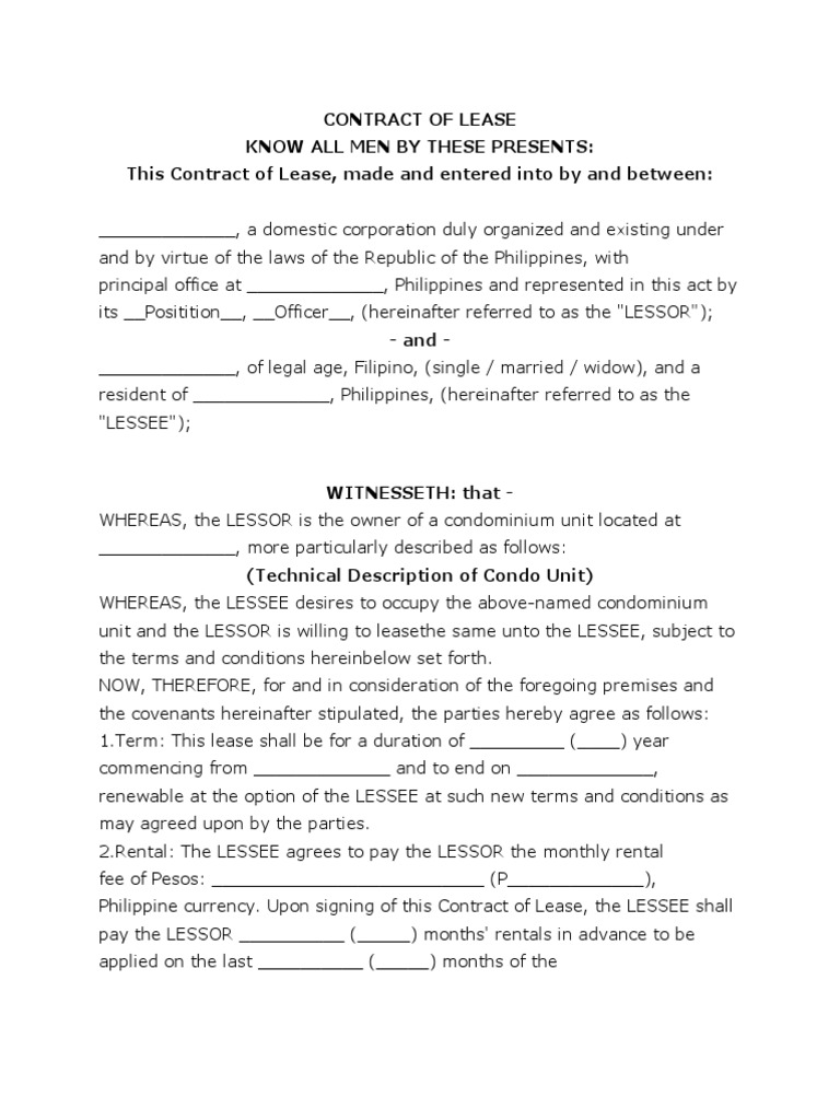 1 Contract Condo | Lease | Common Law