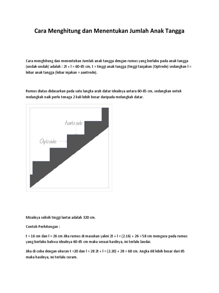 Cara Menghitung Dan Menentukan Jumlah Anak Tangga | PDF