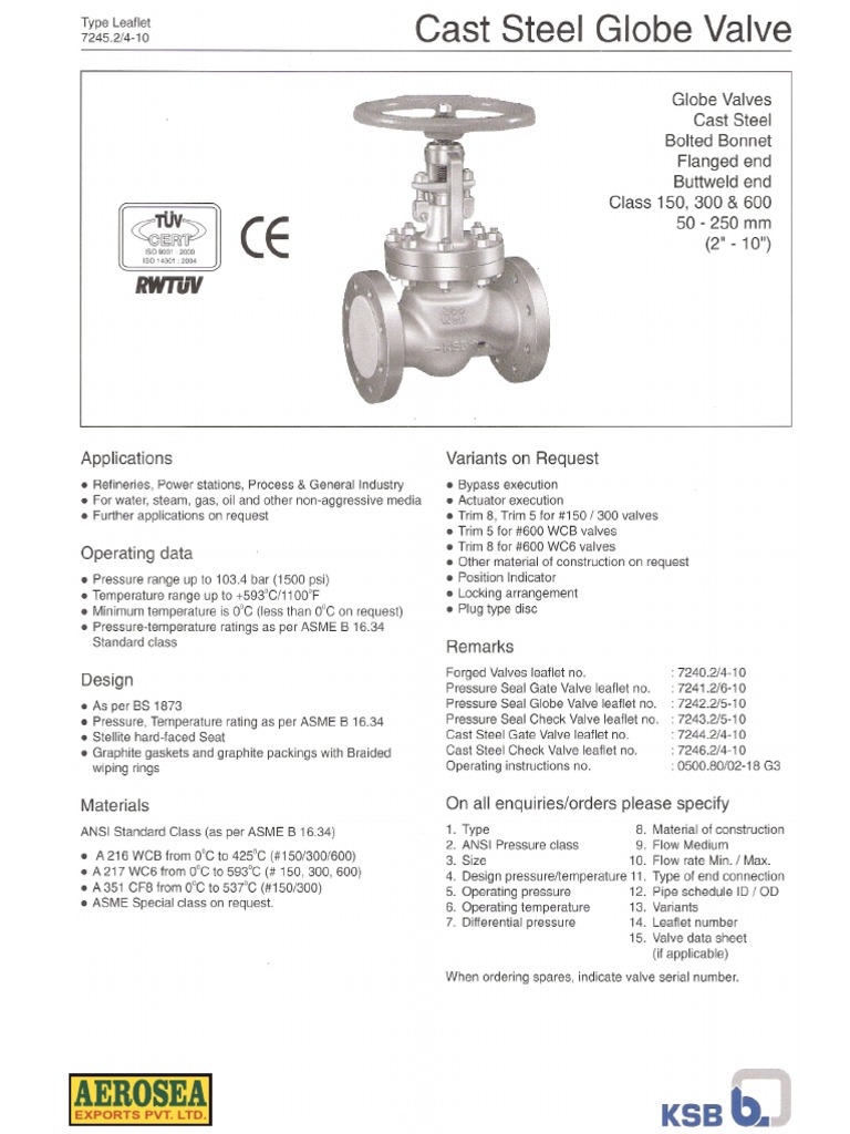 KSB Globe Valves | PDF