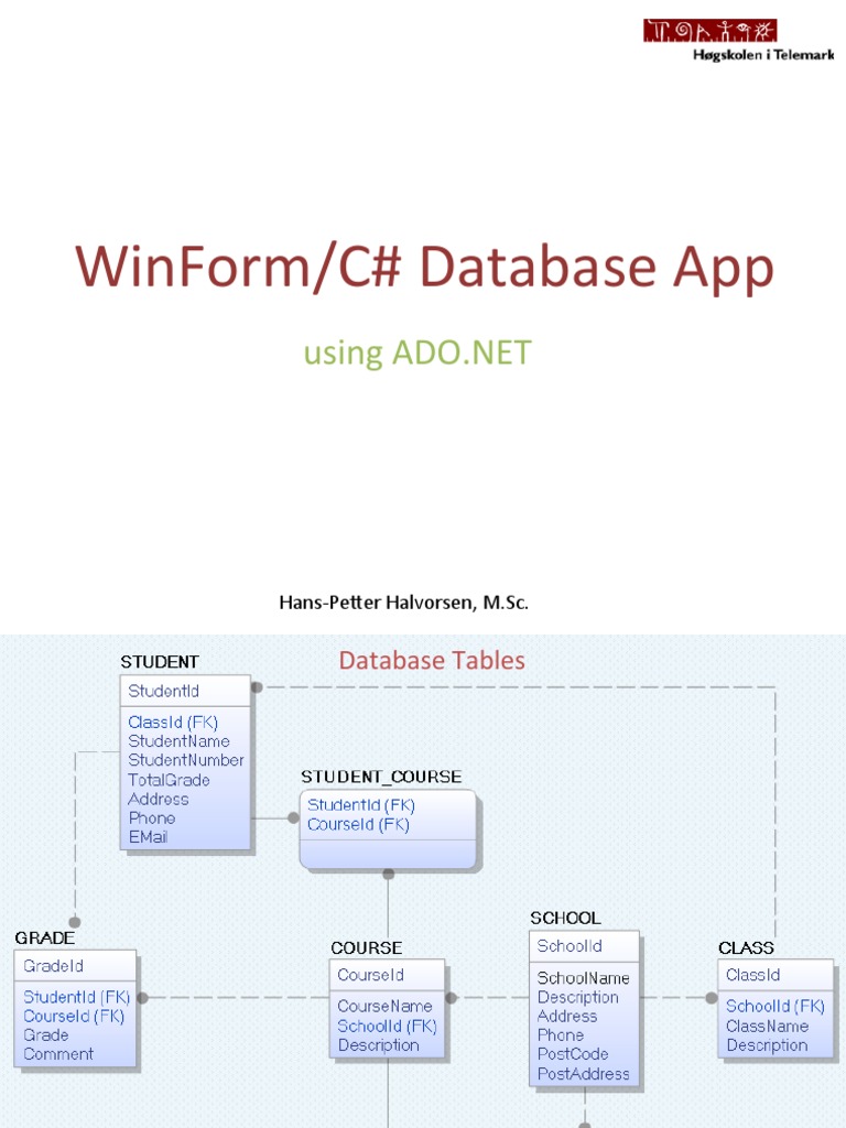 C# WinForms Database App Using ADO.NET | PDF | Sql | Databases
