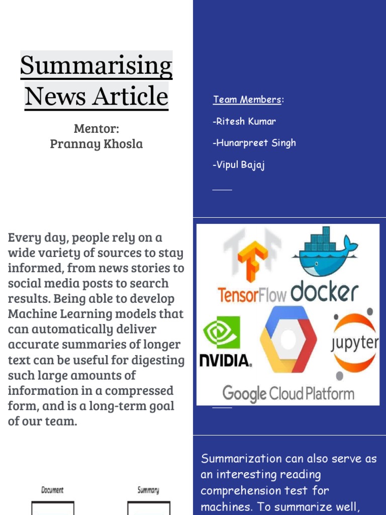 Summarizing News Articles | PDF | Deep Learning | News
