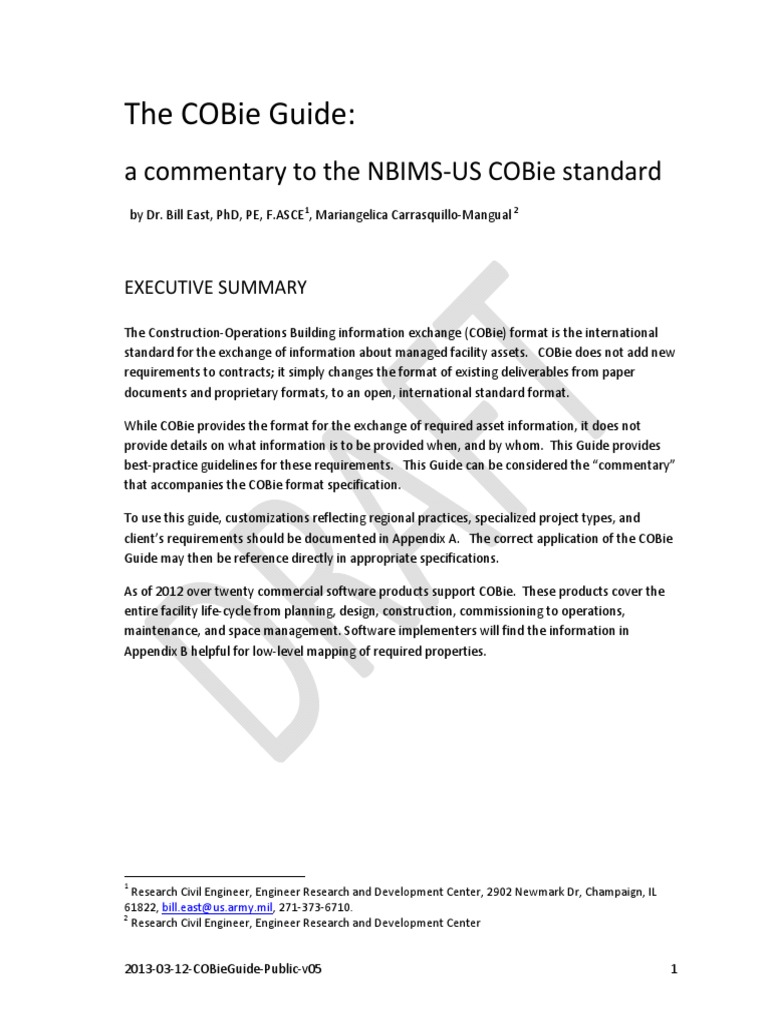 COBie Guide PDF | Download Free PDF | Building Information Modeling ...