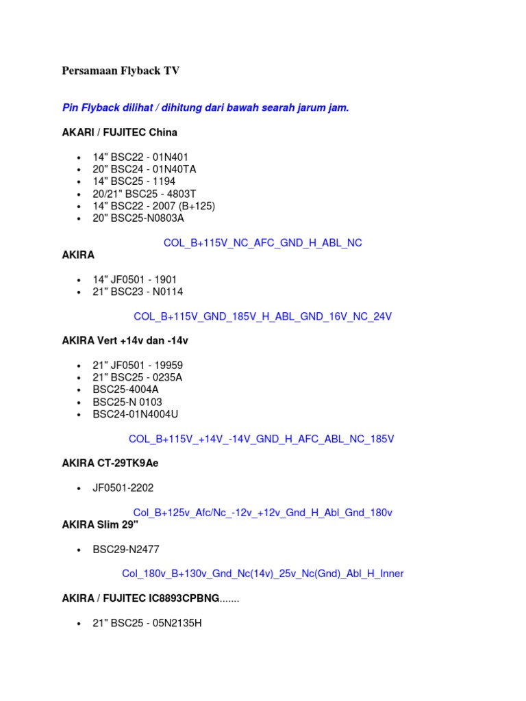 Persamaan Flyback TV | PDF