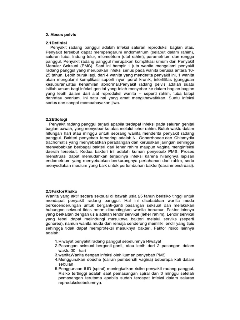 Abses Pelvis Adalah Abses Pada Regio Pelvis | PDF