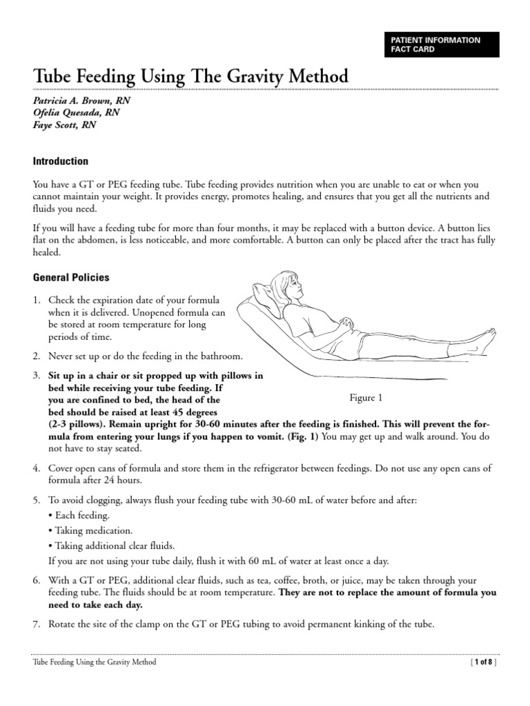 Tube Feeding Using The Gravity Method: Patricia A. Brown, RN Ofelia ...