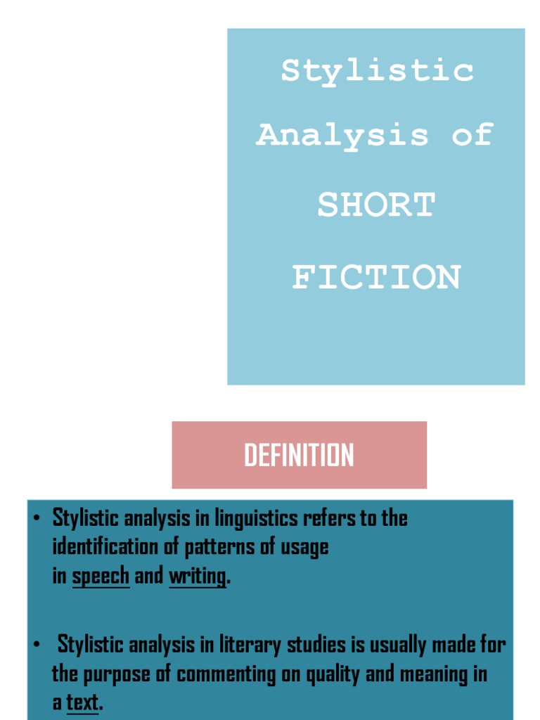 Stylistic Analysis Of: Short Fiction | PDF | Narration | Plot (Narrative)