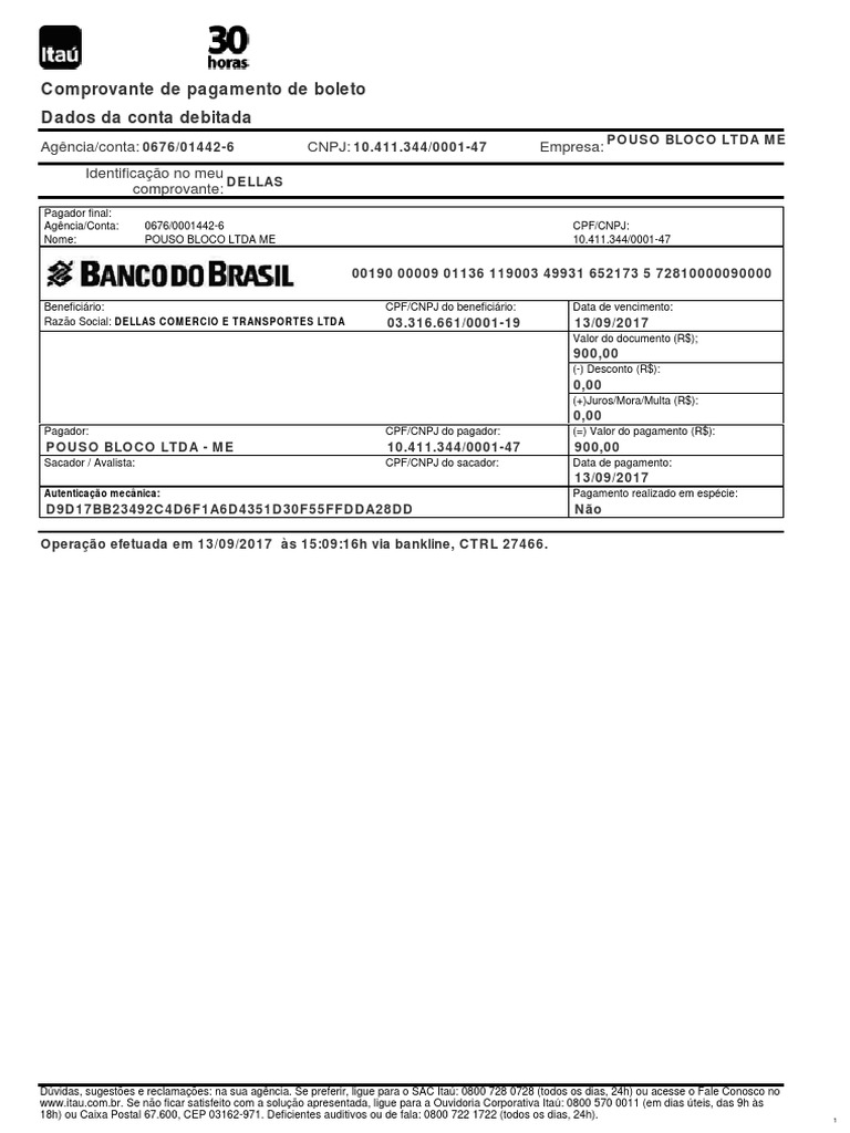 Comprovantes pdf13 | PDF | Bancos | Brasil