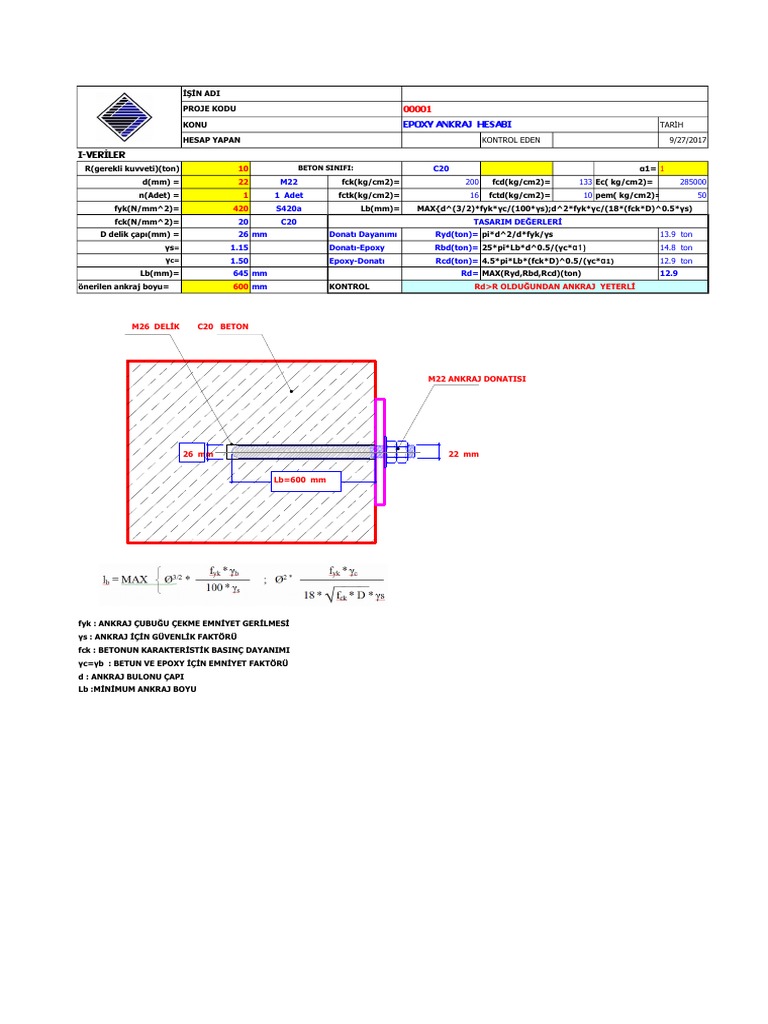 Epoxy Ankraj Hesabi | PDF