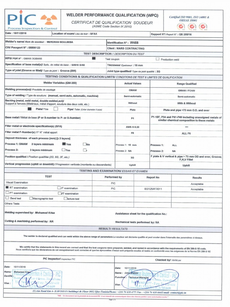 WPQ Gmaw - 15 - PQR - 02 3G N02 2016 | PDF
