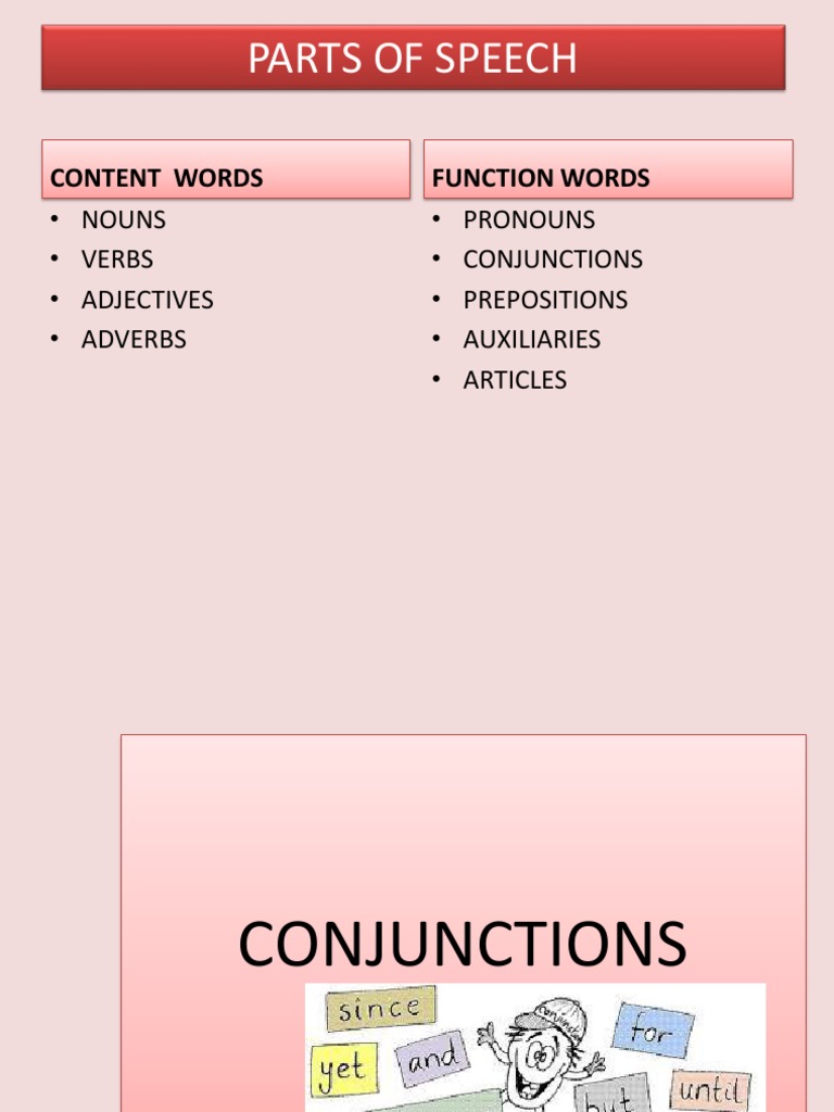 Parts of Speech: Content Words Function Words | PDF