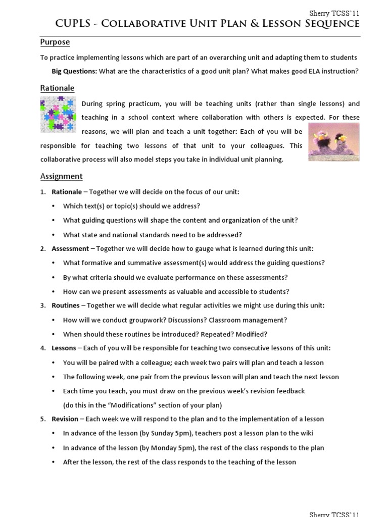 Collaborative Unit Planning Guide | PDF | Rubric (Academic ...