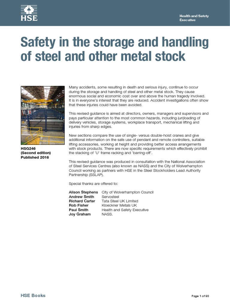 Safety in The Storage and Handling of Steel and Other Metal Stock | PDF ...
