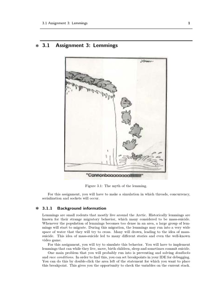 3.1 Assignment 3: Lemmings: 3.1.1 Background Information | PDF | Port ...